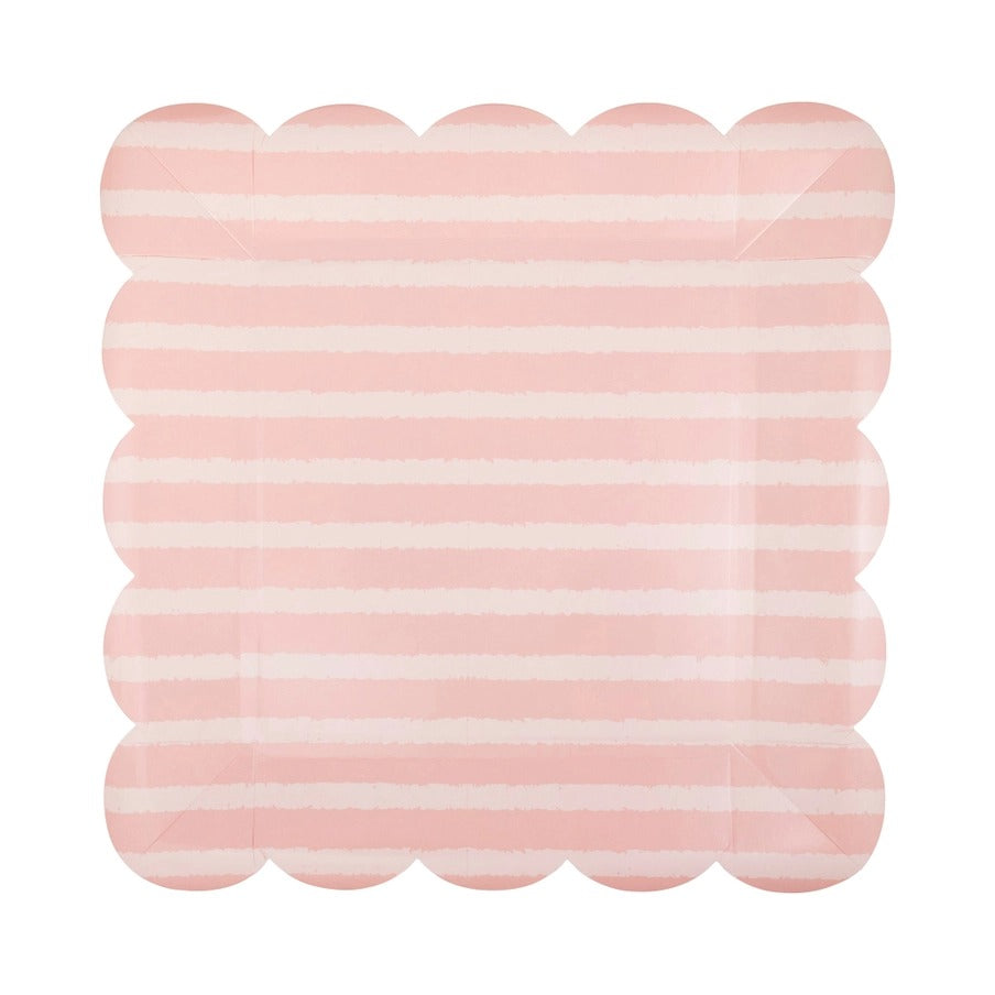Pink Scalloped Paper Plate | 8 Count – White Gables Home